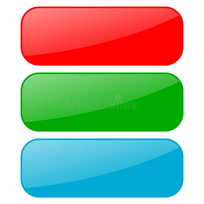 Three simple buttons stock vector. Illustration of glossy - 97704697