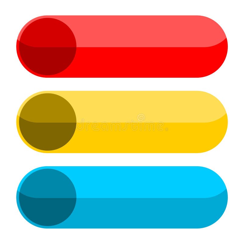 Three simple buttons stock vector. Illustration of element - 97704702