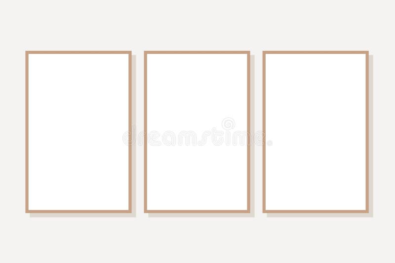Three Simple Frames Gallery Wall Stock Vector - Illustration of poster ...