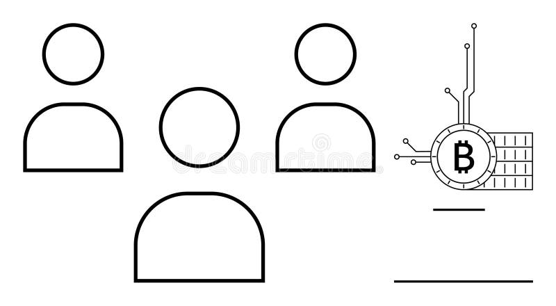 Minimalist Digital Currency and Community Concept with Bitcoin Symbol ...