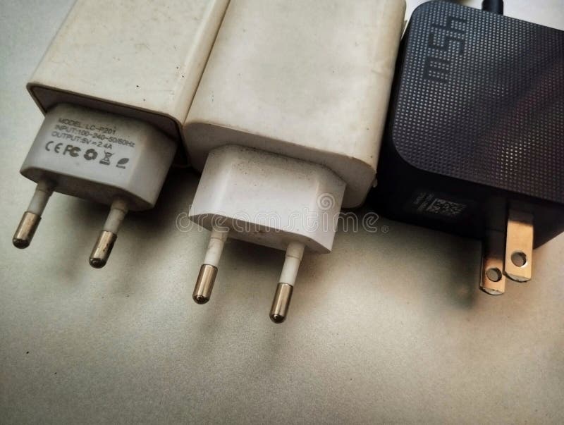 Three Simple Power Charging Adapter Stock Photo - Image of accessory ...