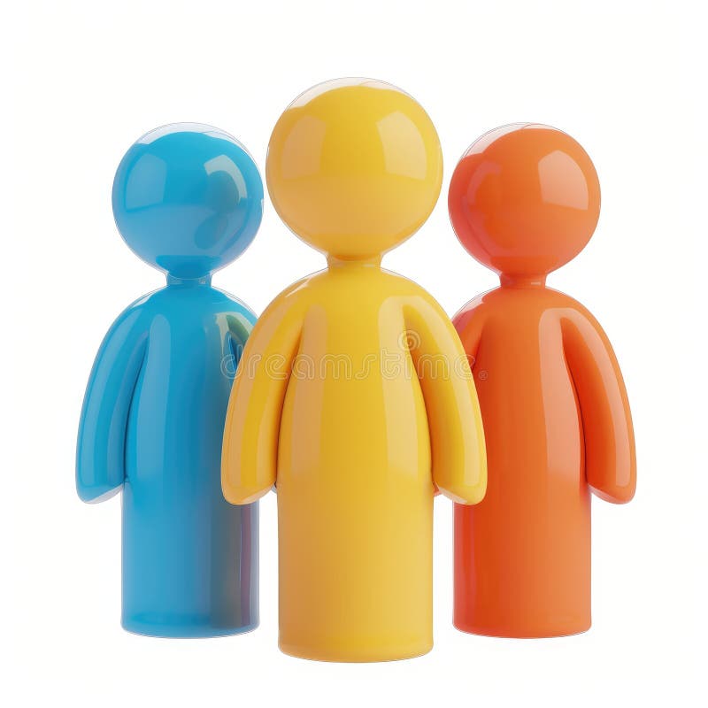 Three Colorful 3D Characters Representing Teamwork and Collaboration ...