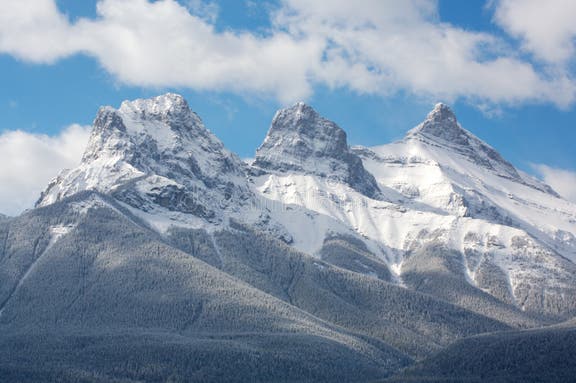 Three Sisters Mountain Range Stock Image - Image of sisters, snow: 15902819