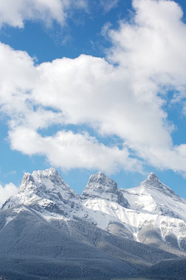 Three Sisters Mountain Range Stock Image - Image of sisters, snow: 15902819