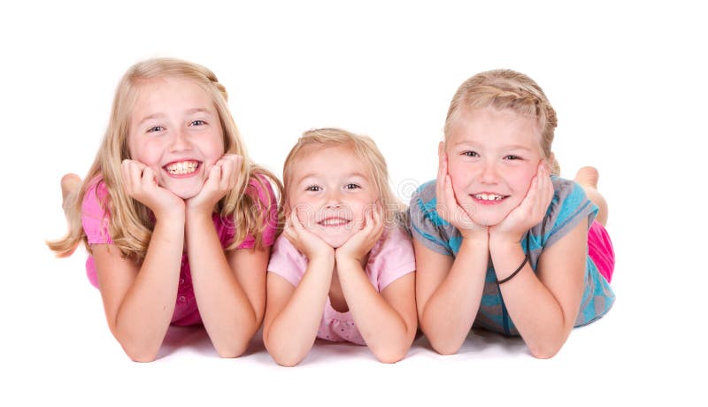 Three sisters smiling stock image. Image of child, beautiful - 25677747