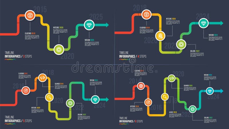 Six Steps Timeline or Milestone Infographic Chart. Stock Vector ...