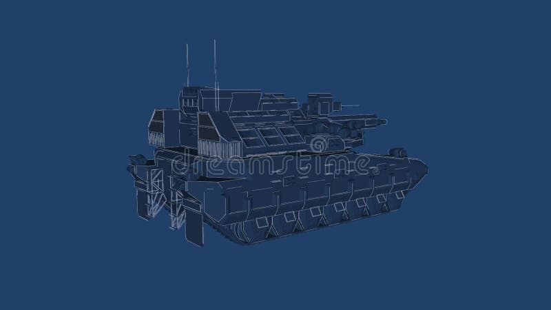 Three Sixty Degree View of an Artillery Tank Rotating on Black ...