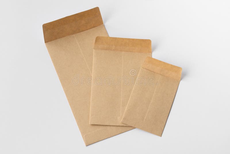Three Sized of Brown Coin Envelopes Stock Image - Image of macro, sizes ...