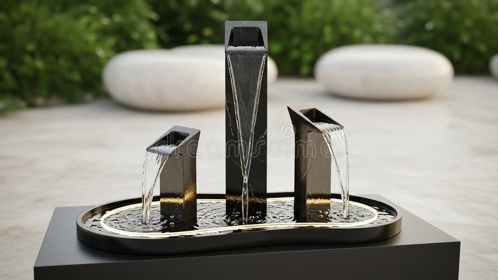 Black Stone Water Features Stock Illustrations – 982 Black Stone Water ...