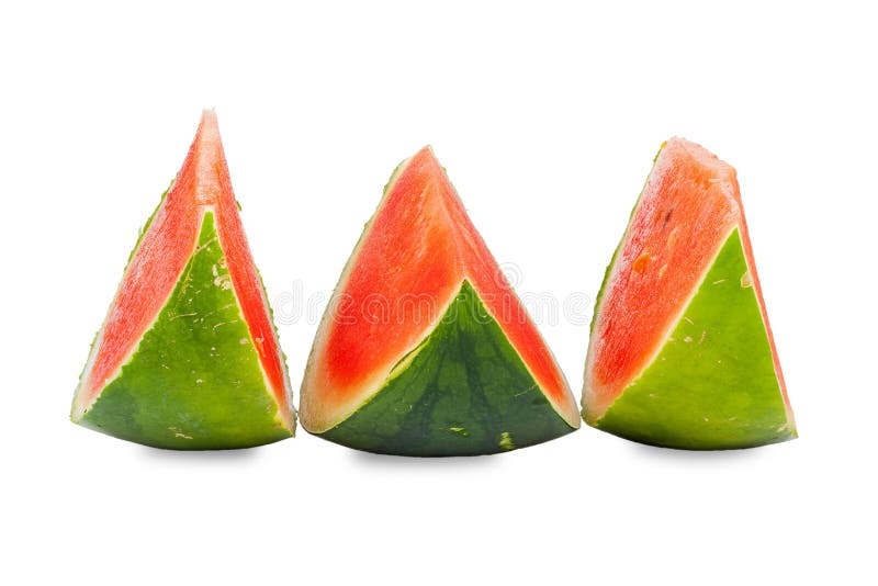 Three Sliced Piece of Fresh Watermelon Stock Image - Image of fruit ...