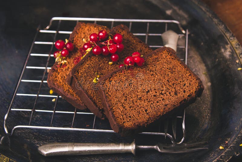 Three Slices of Chocolate Cake Stock Image - Image of fresh, table ...