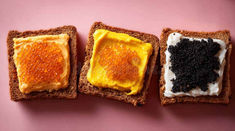 Egg Toast with Caviar and Herbs Stock Photo - Image of table, gourmand ...