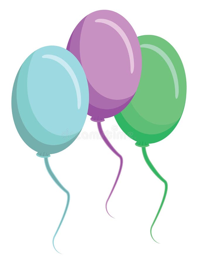 Three small balloons, icon stock vector. Illustration of small - 261381437