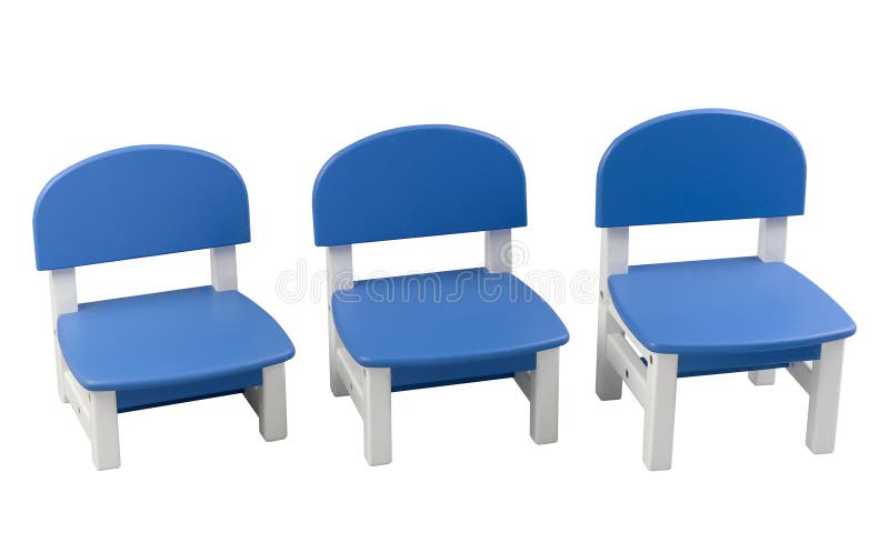 Three of Small Blue Chairs for Child Stock Photo - Image of blue, young ...
