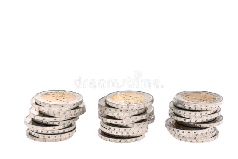 Columns of Coins Forming a Growing Chart of Wealth Stock Photo - Image ...