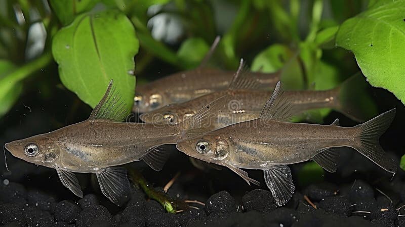 Three Small Fish are Swimming in a Tank of Water, AI Stock Photo ...