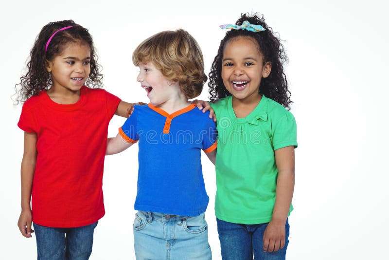 Three Small Kids Standing Line Stock Photos - Free & Royalty-Free Stock ...
