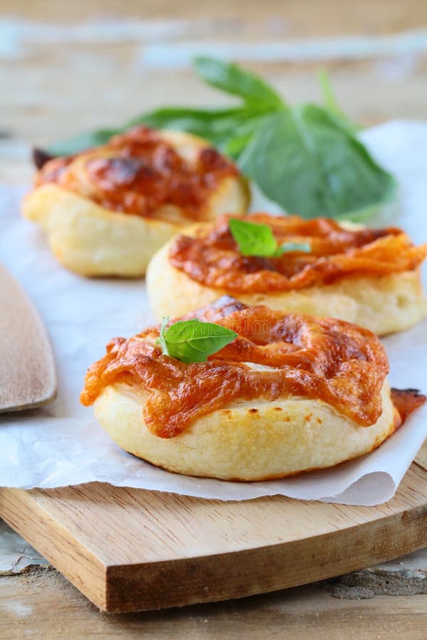 Three small pizzas stock image. Image of fast, pepper - 22753293