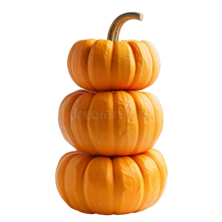 Three Small Pumpkins Stacked on Top of Each Other Stock Image ...