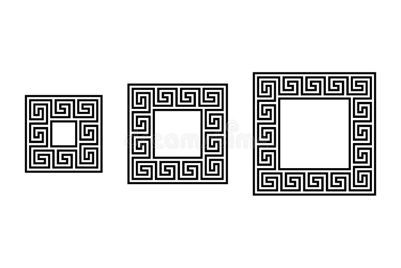 Seamless Meander Patterns on White Background Stock Vector ...