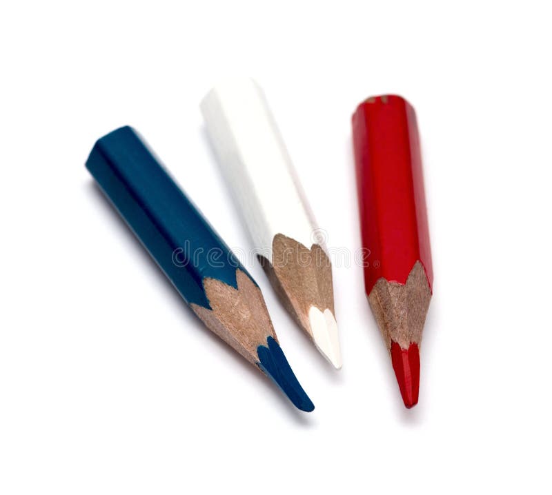 Three Small Used Colored Pencils Stock Photo - Image of blue, colorful ...