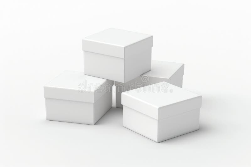 Three Small White Boxes Stacked Vertically, Often Used in Interior ...