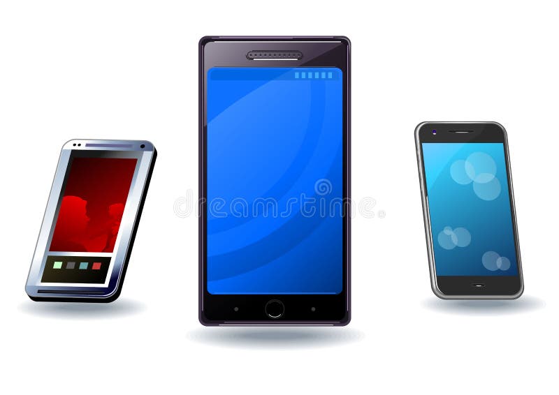 Three smartphone set stock vector. Illustration of object - 72404030