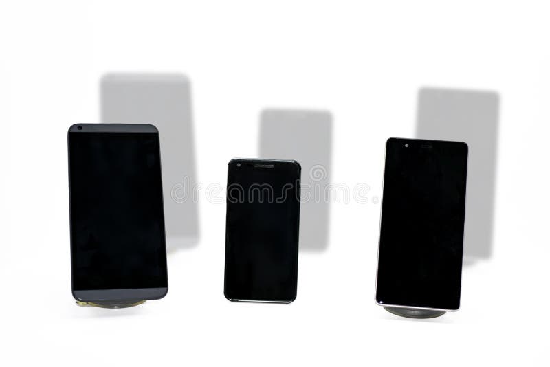 Three Smartphones Abstract Composition. Stock Photo - Image of pick ...