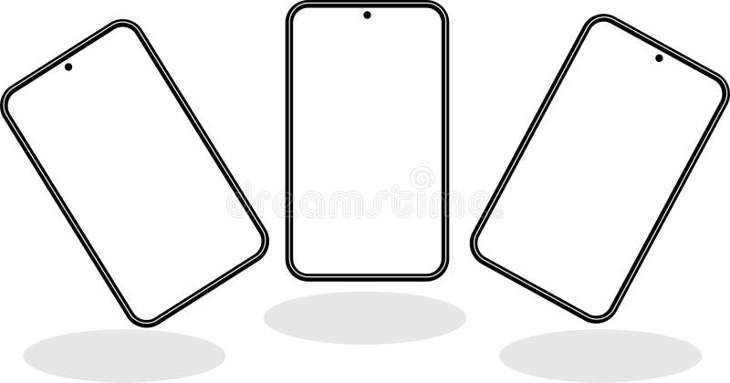 Three Smartphones with a Blank Screen. a Mock-up of the Phone To ...
