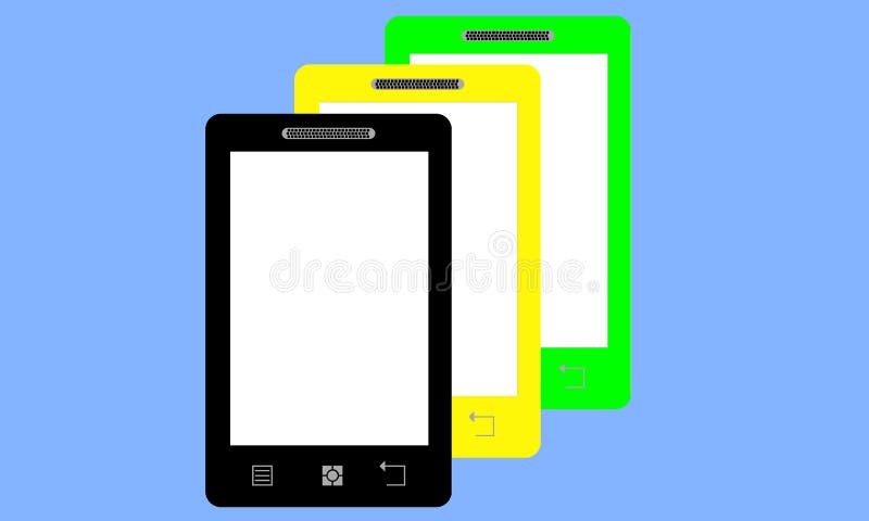 Three smartphones stock illustration. Illustration of smartphones ...