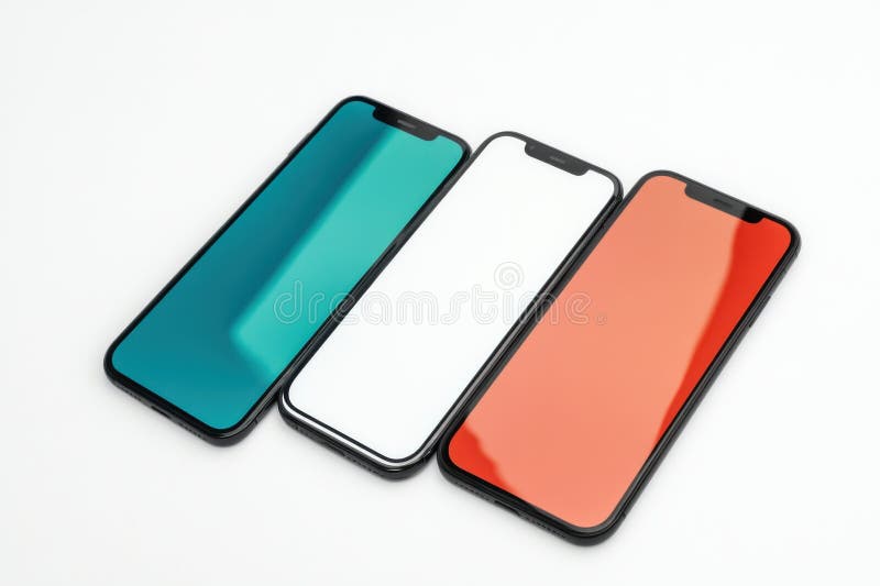 Professional Stock Photography of Three Smartphones with Colored and ...
