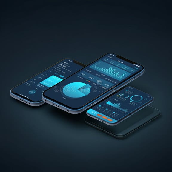 Three Smartphones Displaying Various Data Analytics Interfaces are ...