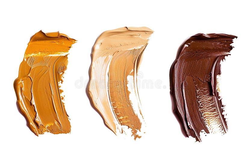 Three Smears of Foundation in Different Colors. Generative AI. Stock ...