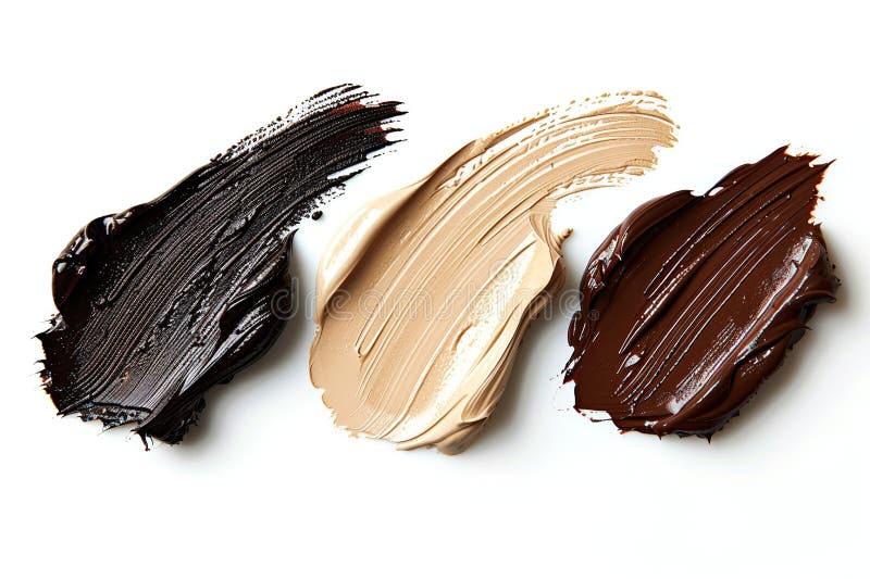 Three Smears of Foundation in Different Colors. Generative AI. Stock ...
