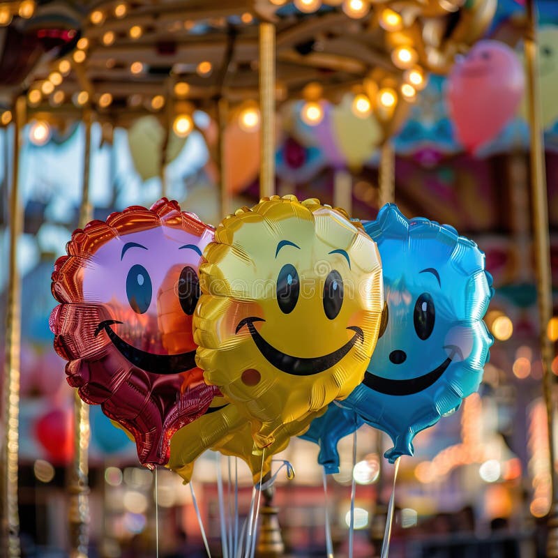 A Set of Three Smiley Faces with Different Facial Expressions Stock ...