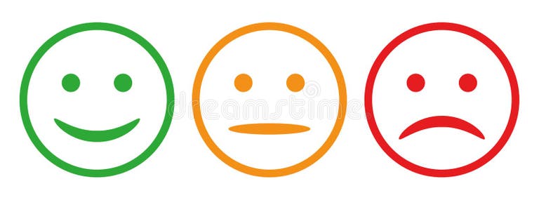 Three smilies - vector stock illustration. Illustration of quality ...