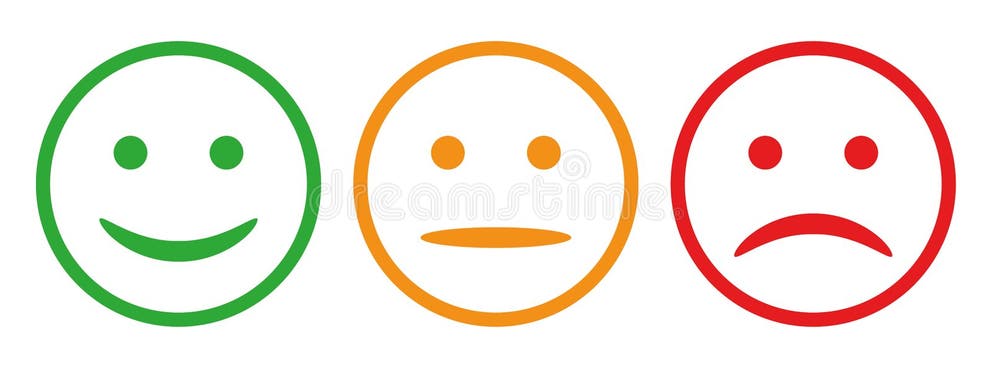 Three smilies - vector stock illustration. Illustration of quality ...
