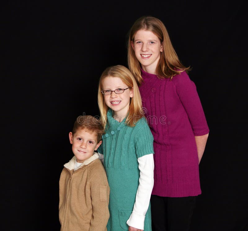 Family of Three Kids Hugging Stock Photo - Image of together, smiling ...