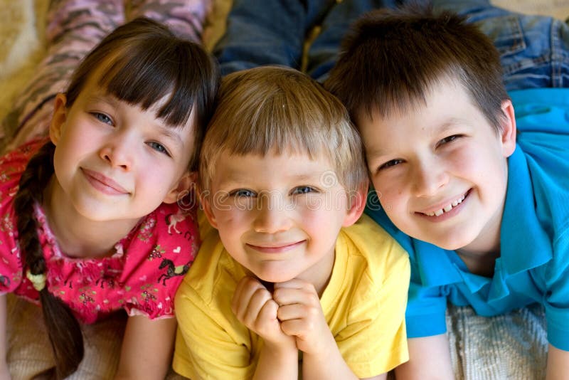 Three Happy, Eager Kids stock photo. Image of eagerly - 2053874