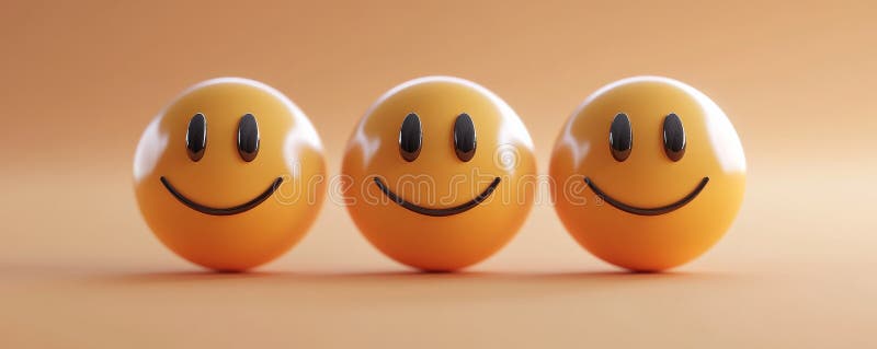 Three Smiling Egg Emojis 3D Render, Happiness Concept,Positive Vibes ...