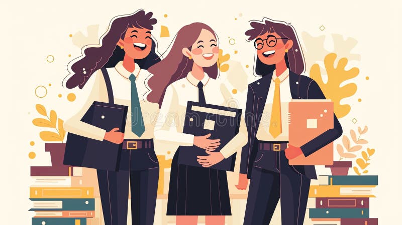 Three Smiling Women in Suits Posing for a Friendly Professional ...