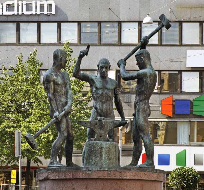 Three Smiths Statue in Helsinki Cathedral. Finland Editorial Stock ...
