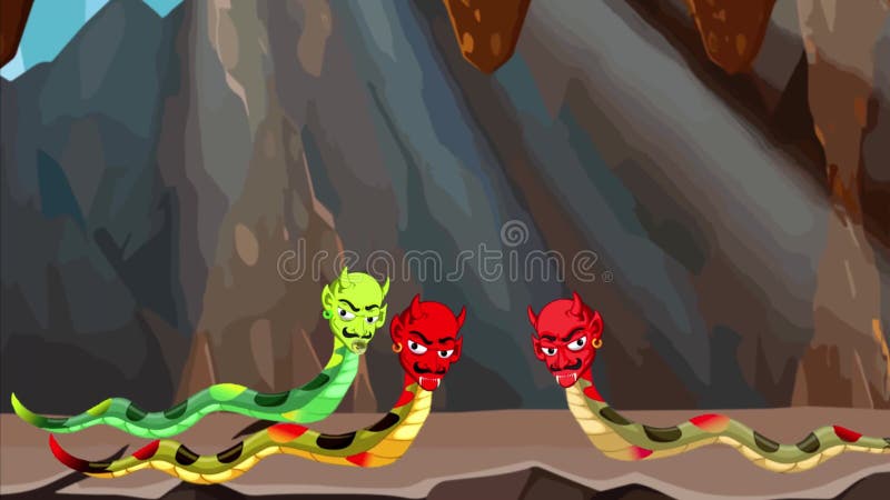 Three Snakes are Sitting in Their Cave and Talking Stock Video - Video ...