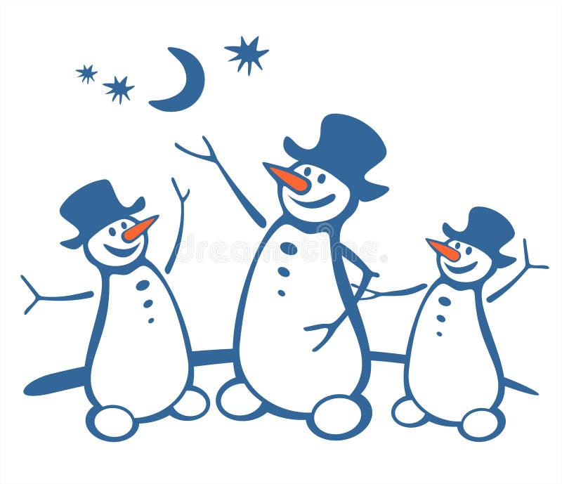 Snowmen stock illustration. Illustration of animated, character - 3012281