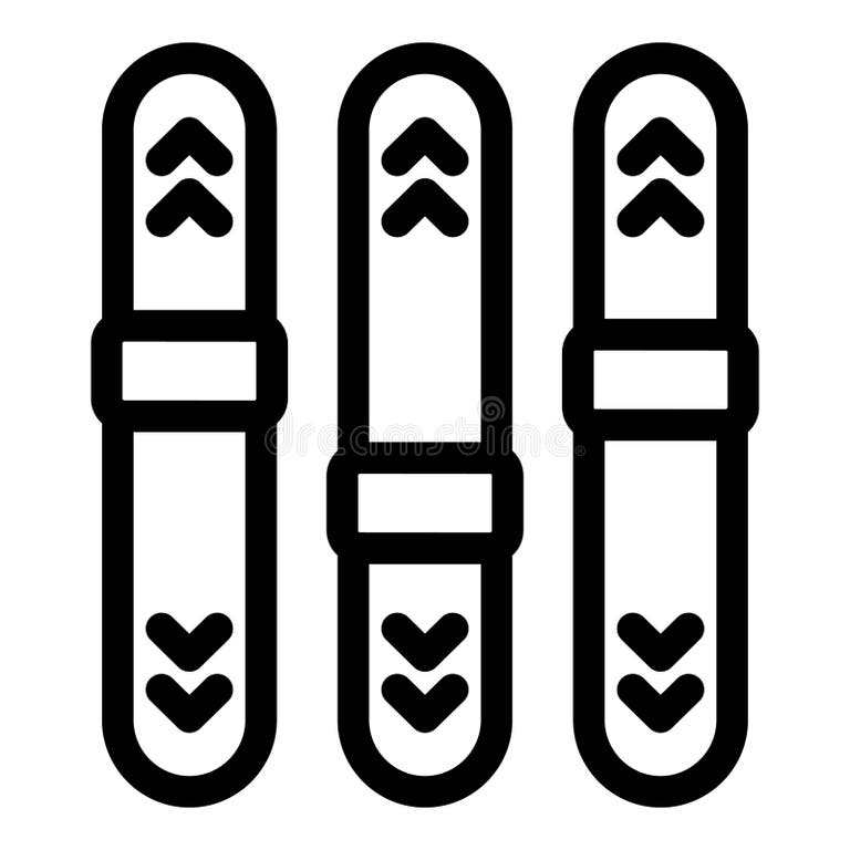 Three Snowboards Standing Upright Forming a Row Icon Stock Vector ...