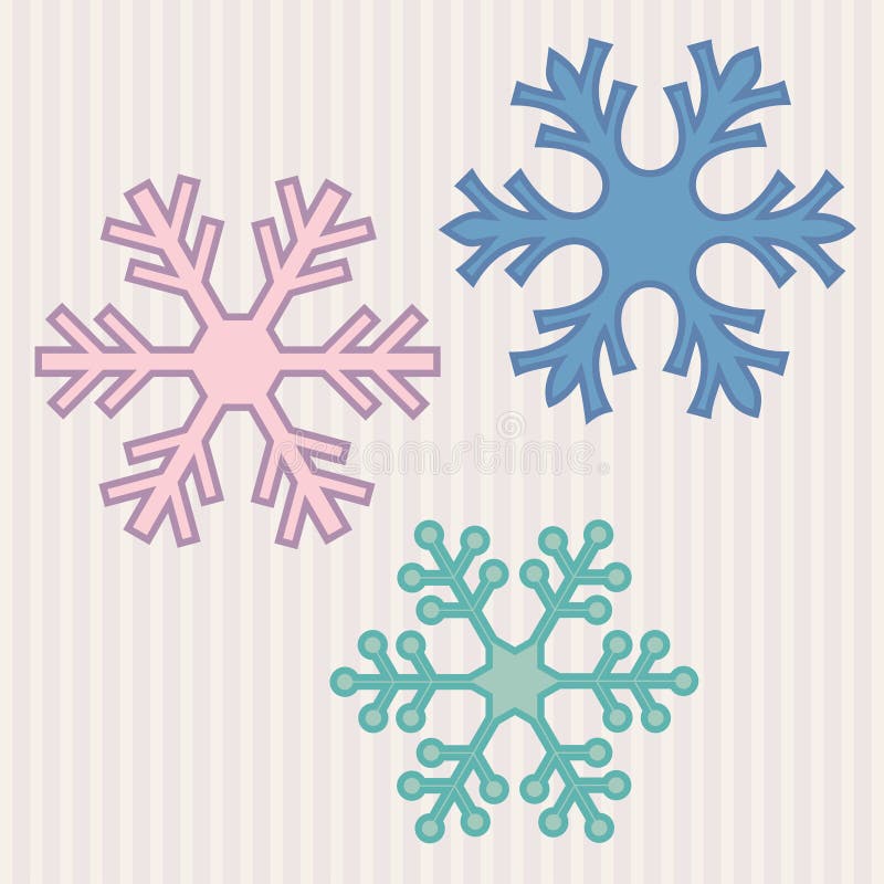 Three Snowflakes and Merry Christmas Stock Vector - Illustration of ...