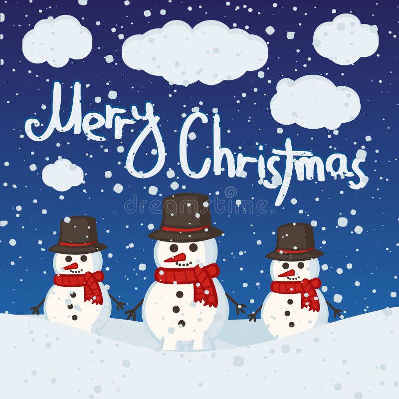 Three Snowmen Stock Illustrations – 197 Three Snowmen Stock ...