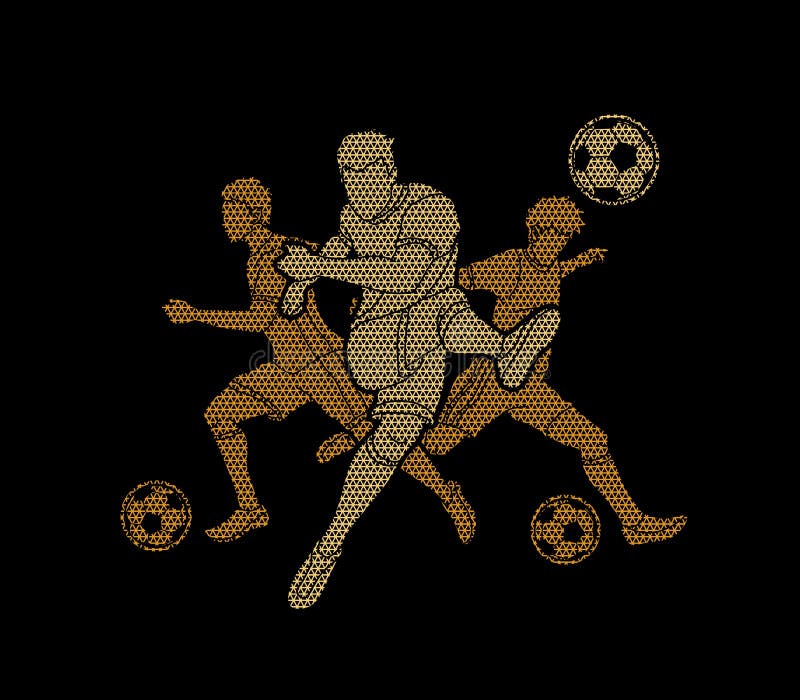 Three Soccer Player Team Composition Graphic Vector Stock Vector ...