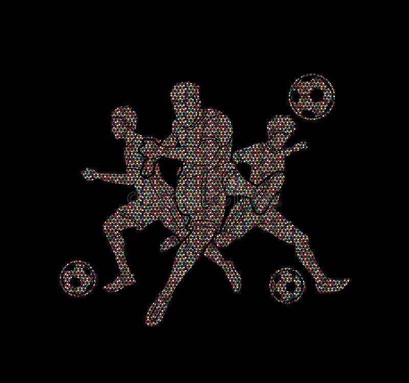 Three Soccer Player Team Composition Graphic Vector Stock Vector ...