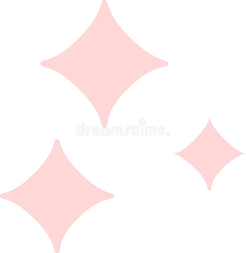 Three Soft Pink Sparkles are Shining Brightly Against a Clean White ...